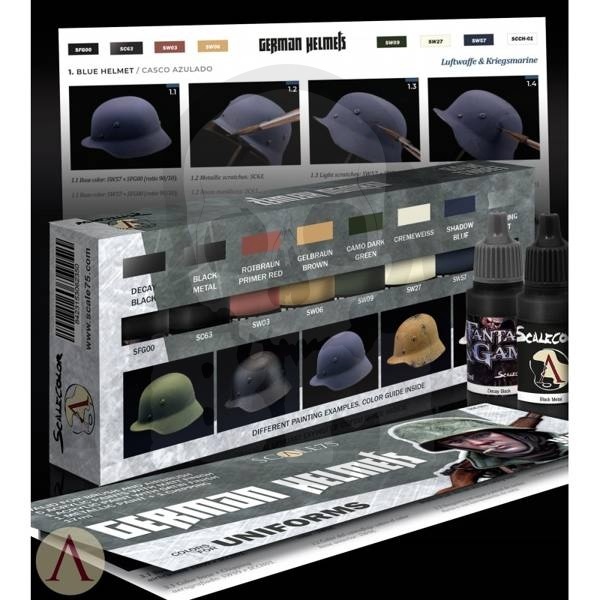 Battle-Models > Scale 75: German Helmets Paint Set - zestaw 8 farb ...